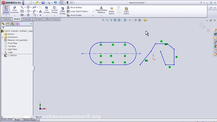 2- SOLIDWORKS SKETCH Tutorial: Relations