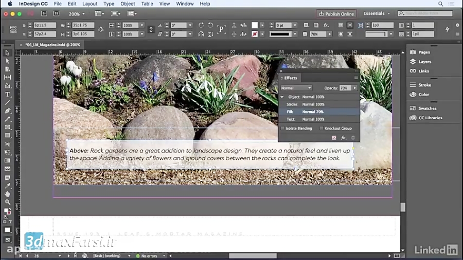 InDesign transparency drop shadows effects آموزش افکت صفحه بندی ایندیزاین