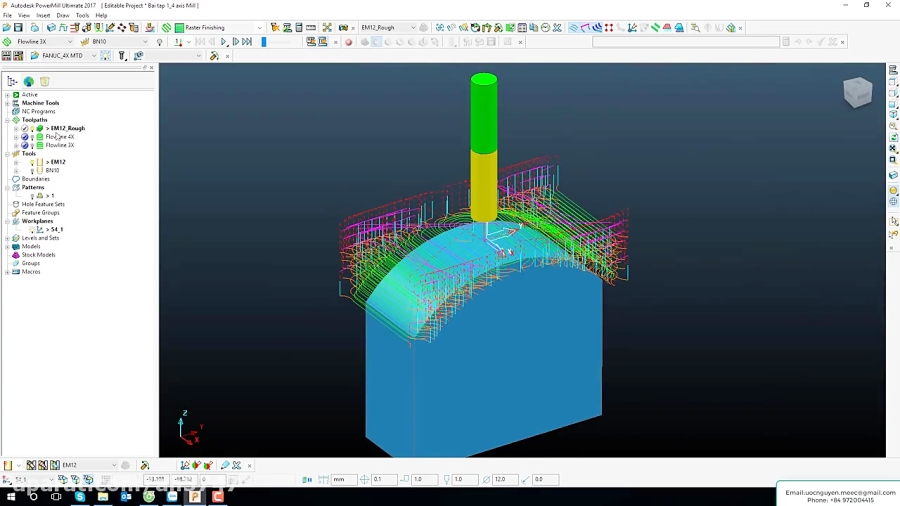 Create Post Processor 4 Axis-Table PowerMill 2017