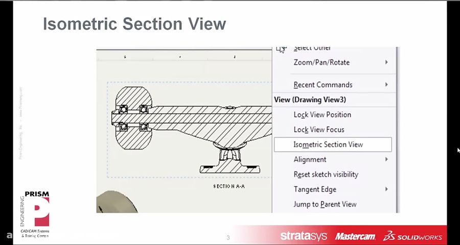 Isometric Section view in SOLIDWORKS