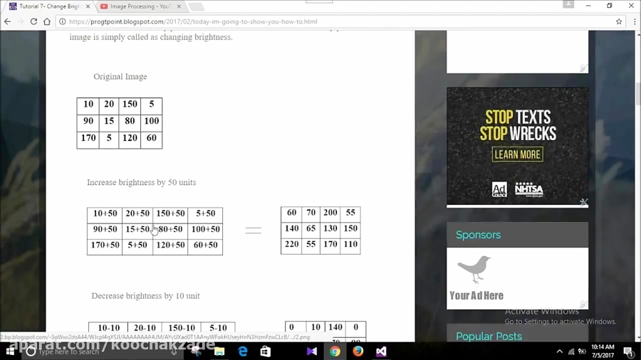 Image Processing සිංහල tutorial 4 -Change Brightness Contrast of an image (OpenCV C )