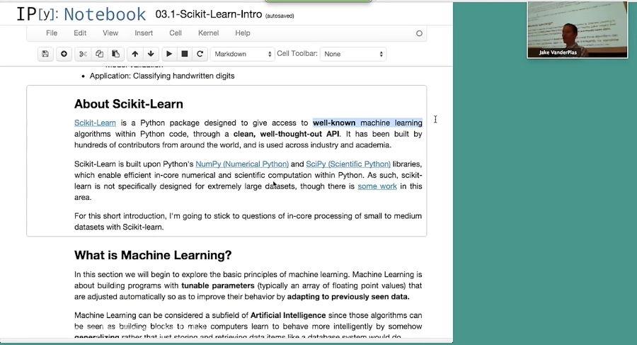 Jake VanderPlas: Introduction to Machine Learning for Astronomy in python