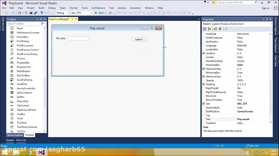 C# Tutorial - How to Play an Audio File | FoxLearn