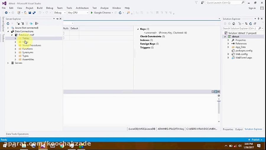 Connection With Database Sql Server Database In Aspnet Using Visual 2703