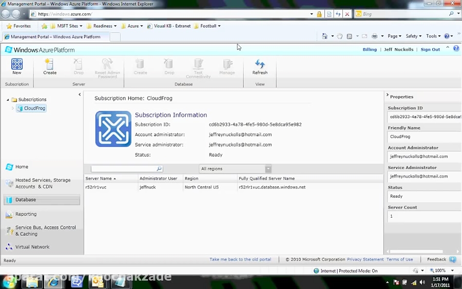 Create ASP.NET web app and SQL Server database.