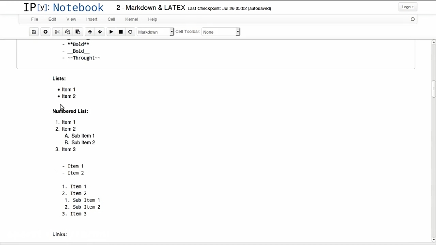 2. Markdown LaTeX - IPython Notebook Tutorial