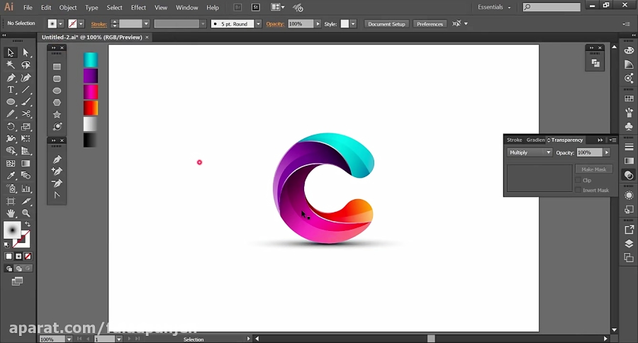 Illustrator Tutorial 3D Logo Design Colorful C