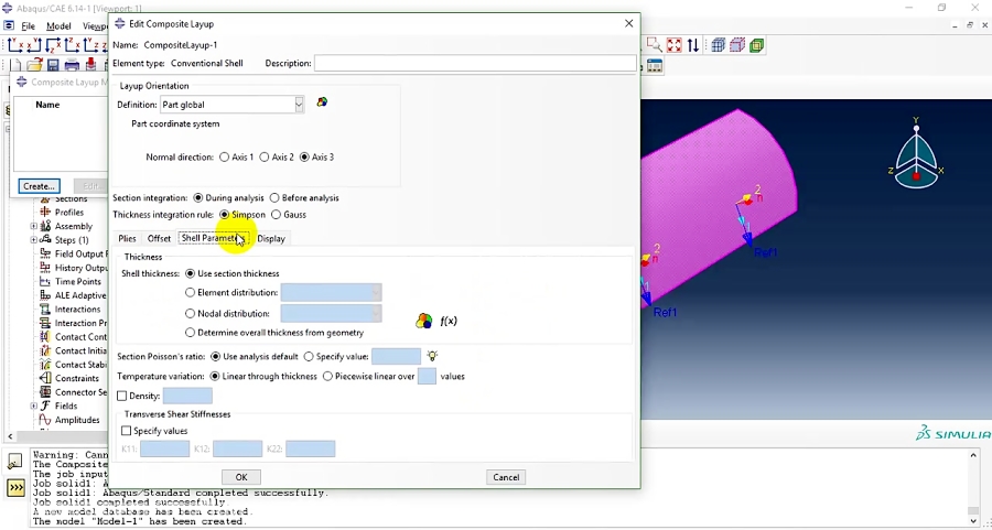 Abaqus composite shell. Using LSS (layup stacking sequence)