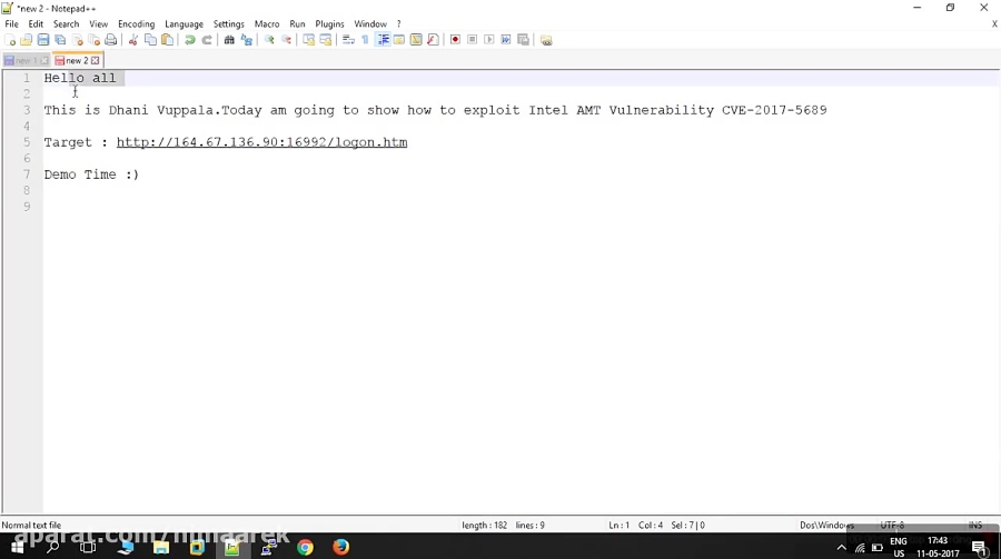 Intel AMT vulnerability (CVE-2017-5689)