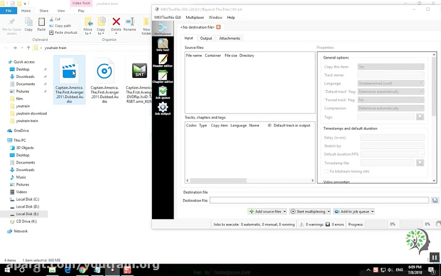 آموزش اضافه کردن زیرنویس و صوت به فیلم با MKVTool