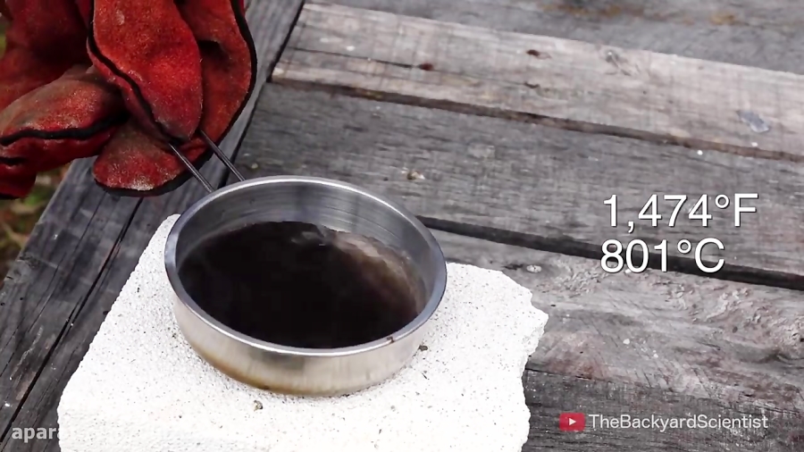 Pouring Molten salt into Water - Explosion!