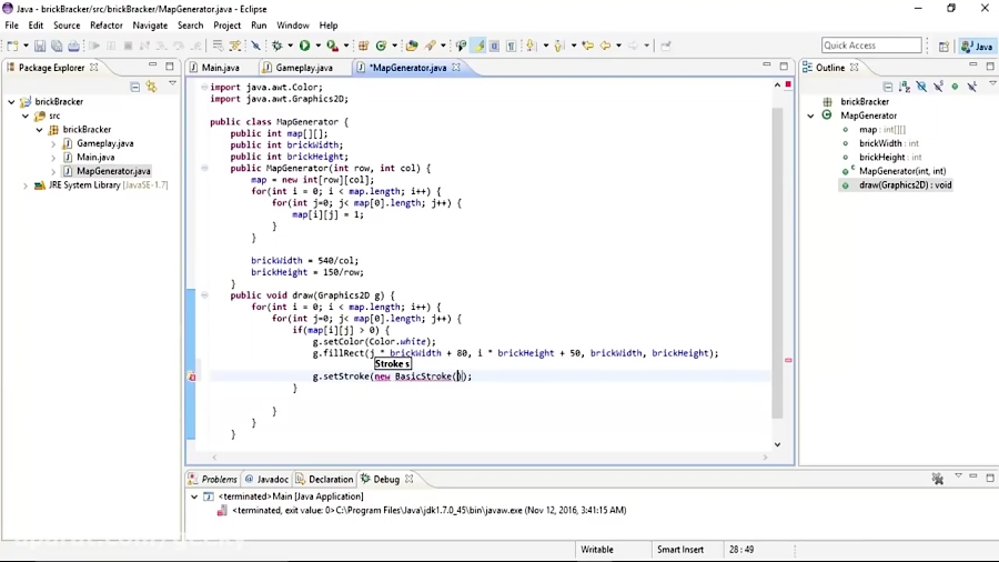 Java Game Programming - Develop a Brick Breaker Game