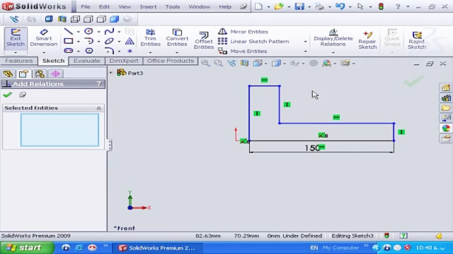 29-آشنایی با قیود equal و perpendicular در (solidworks)