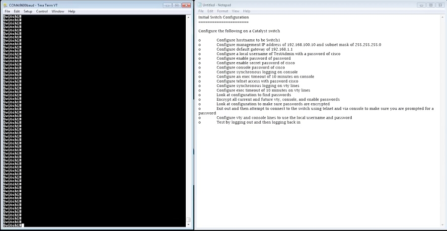 Cisco Switch Initial Configuration