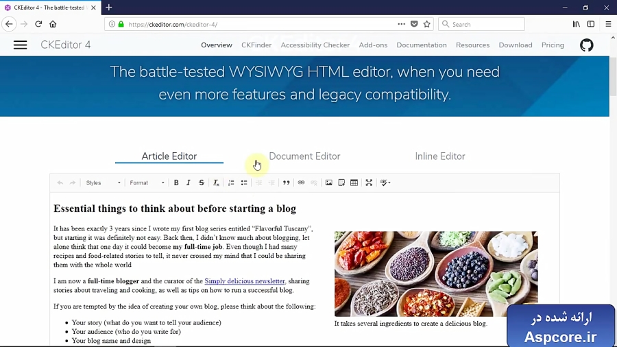 آموزش کار با ادیتور حرفه ای CkEditor در Asp.net mvc Core