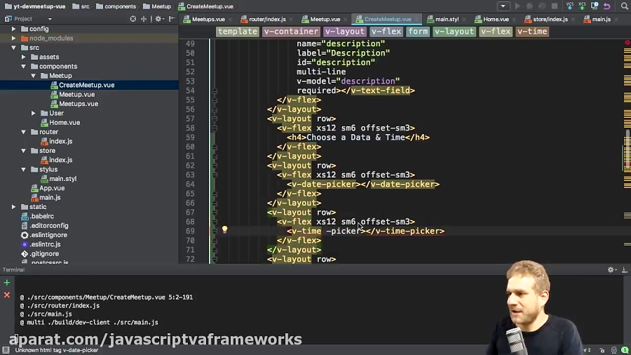 Adding Date Time Pickers - Vue.js Vuetify Firebase FULL PROJECT