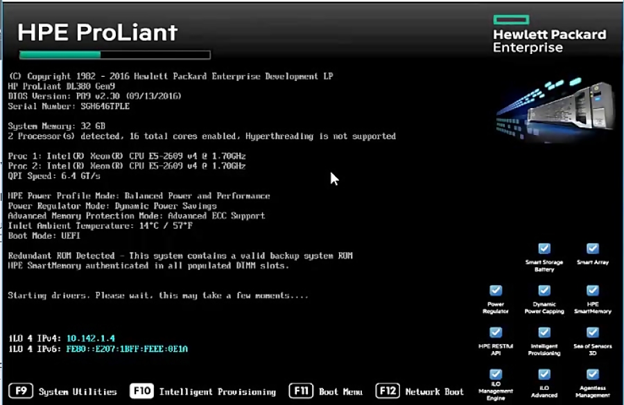 ILO Configuration HP ProLiant DL380 Gen9