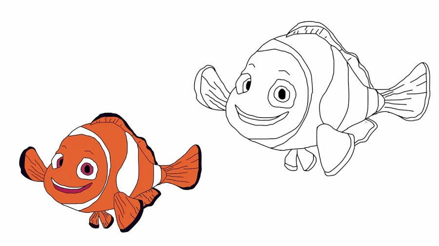 How to draw Nemo from Finding Nemo | HDE