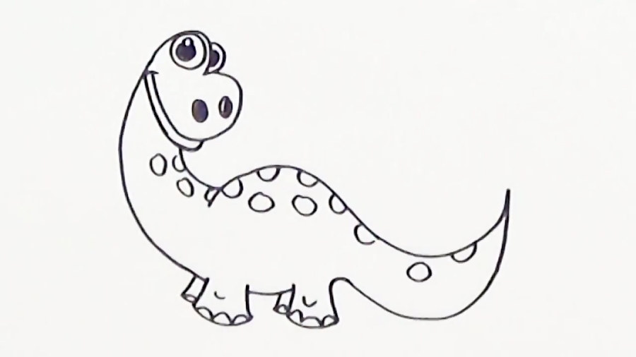How to draw Cute Brontosaurus from Letter B - Very Easy ! HDE