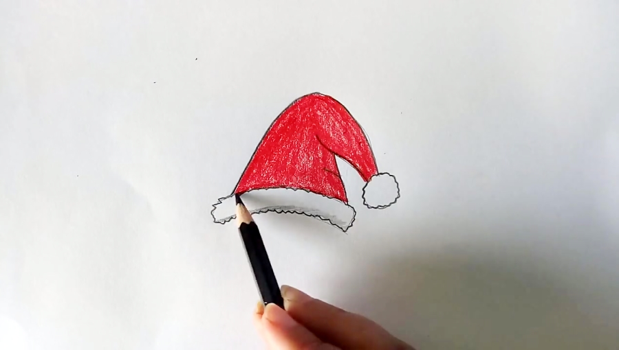 How to draw Santa claus hat step by step ( very easy)