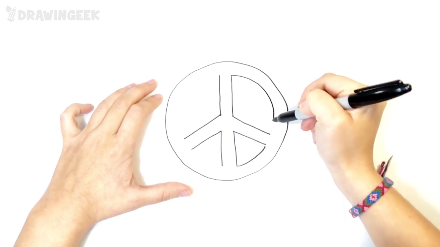 How to draw Peace Symbol | Peace Symbol Easy Draw Tutorial