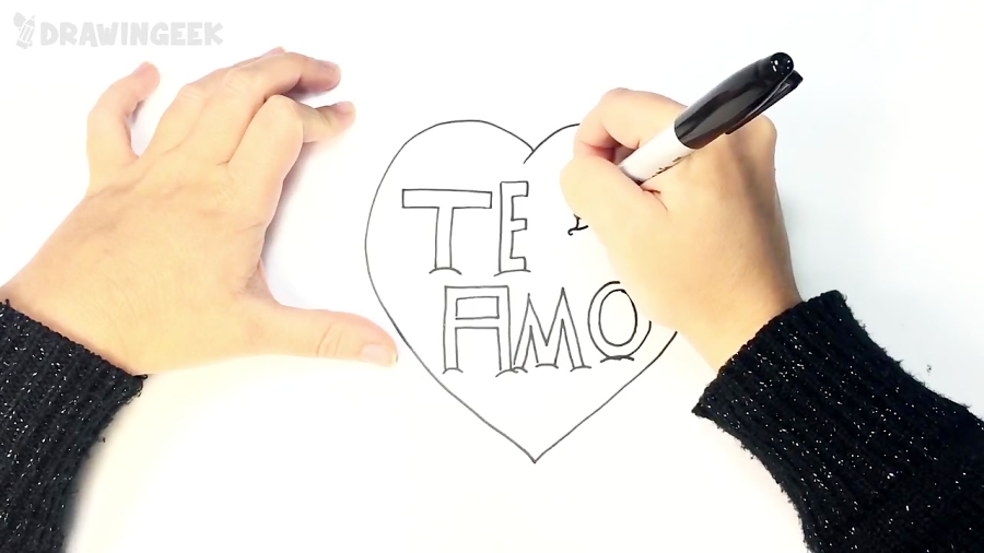 How to draw I love You in Spanish