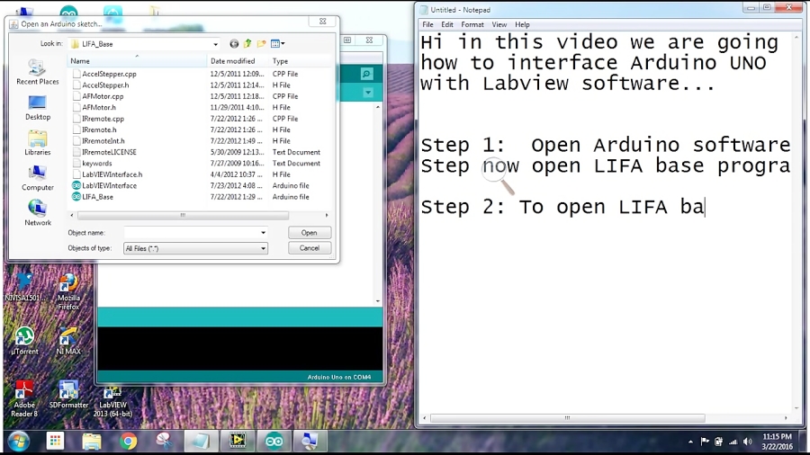 1. First step to interface Arduino with Labview