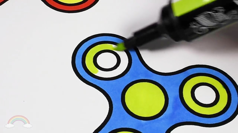 How to Draw Fidget Spinner Coloring Book - Learn Colors Art for Kids ...