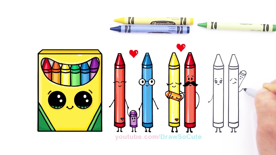 How to Draw a Crayon Box Cute and Easy step by step
