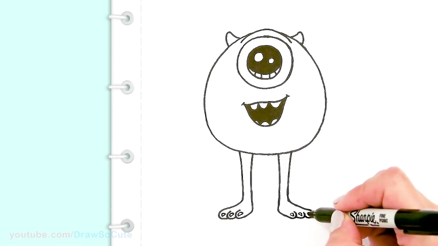 How to Draw Mike Wazowski Easy | Monster's Inc.
