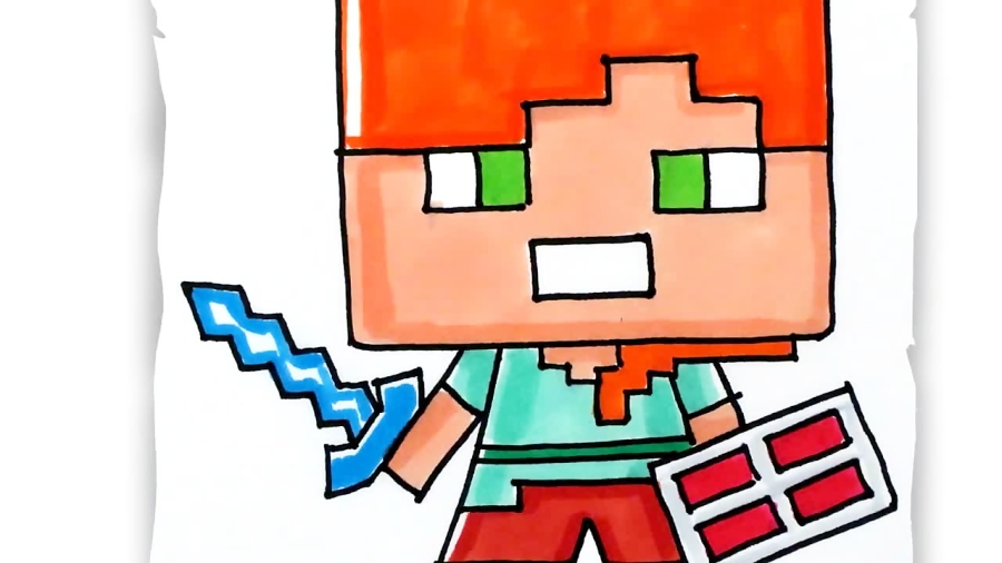 How to Draw Alex - Minecraft - Coloring Pages