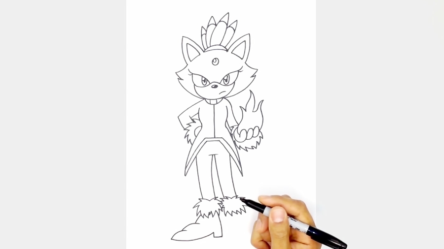 How to Draw Blaze the Cat | Sonic the Hedgehog