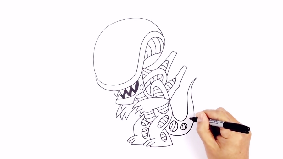 How to Draw Xenomorph Alien | Drawing Lesson