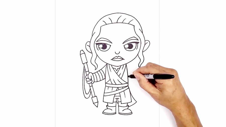 How to Draw Rey | Star Wars