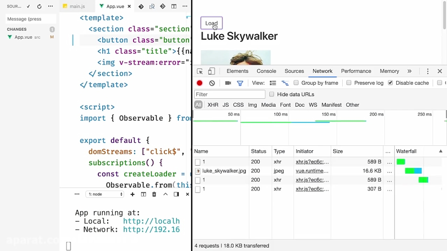 آموزش ساخت برنامه های نامتقارن Vue.js با RxJS