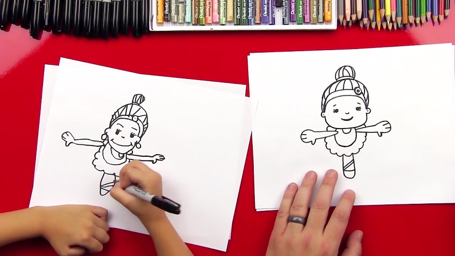 How To Draw A Cartoon Ballerina
