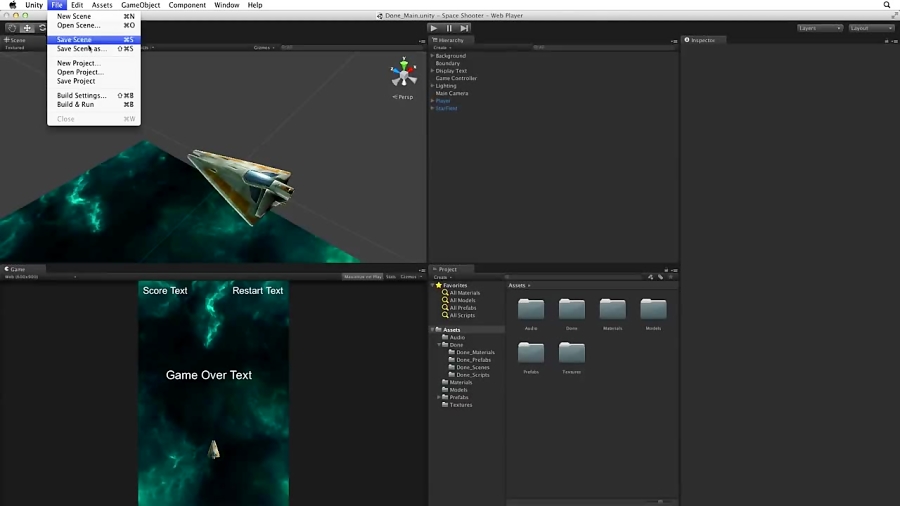 Setting up the project - 01 - Space Shooter - Unity Official Tutorials