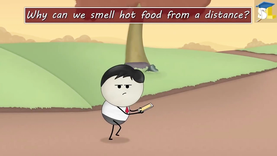 Diffusion - Why can we smell hot food from a distance