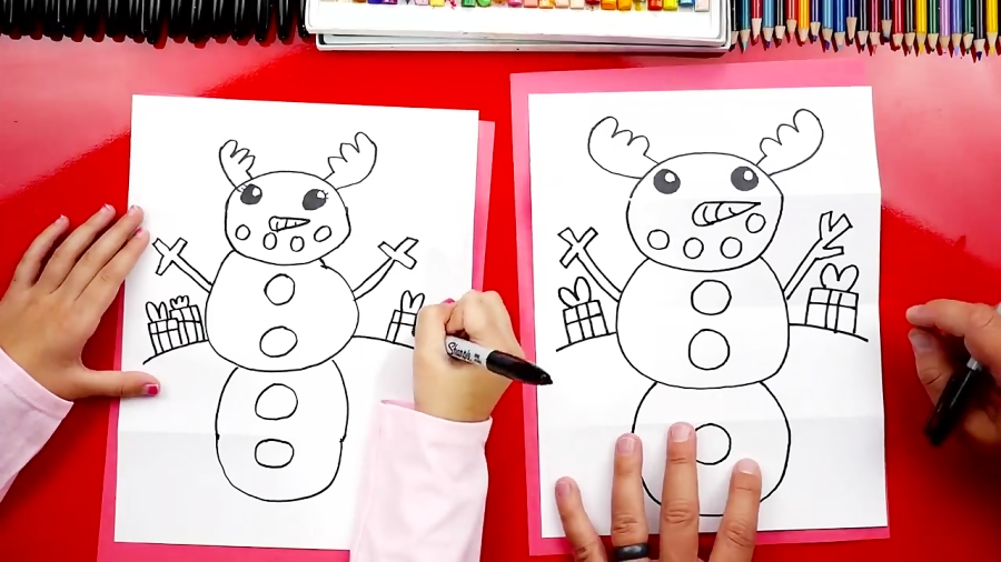 How To Draw A Snowman (Folding Surprise)