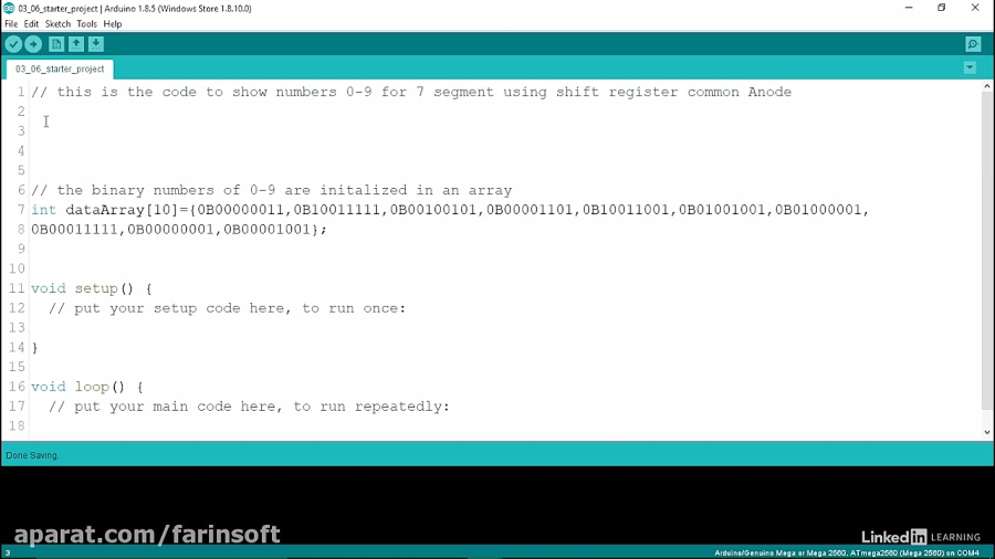 دانلود کورس ﻿Arduino - پین های اولیه برای ثبت تغییر...