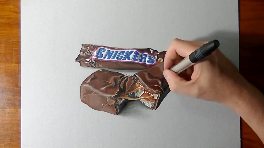 How to draw a Snickers bar