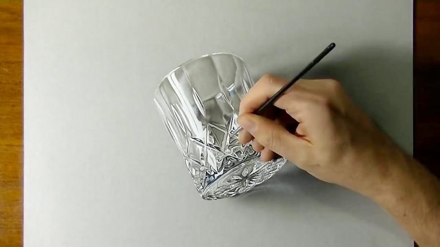 Drawing a crystal glass - How to draw 3D Art