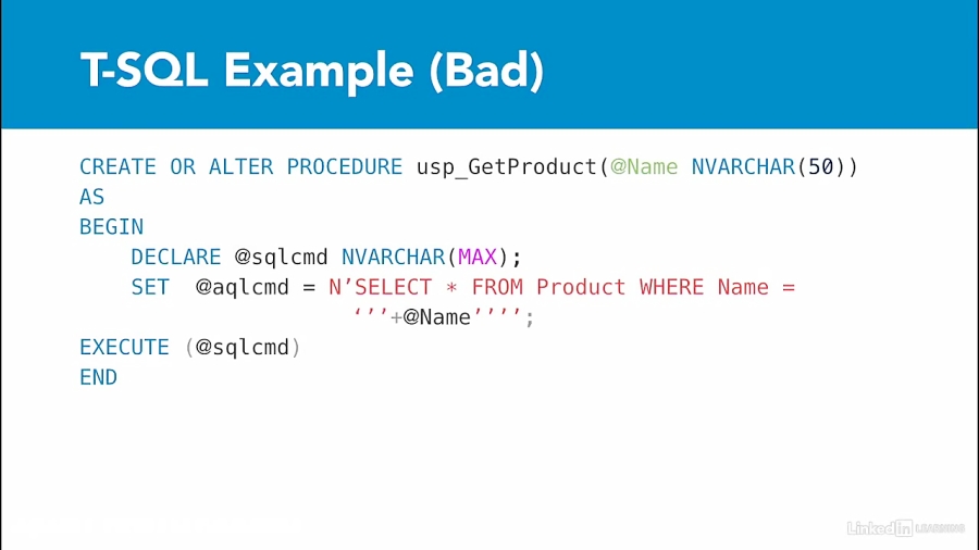 آموزش ﻿SQL Server - SQL دینامیک و ورودی چک کردن