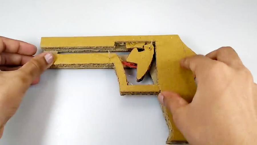 How to make Pistol Toy GUN from cardboard DIY that Shoots Bullets at Home