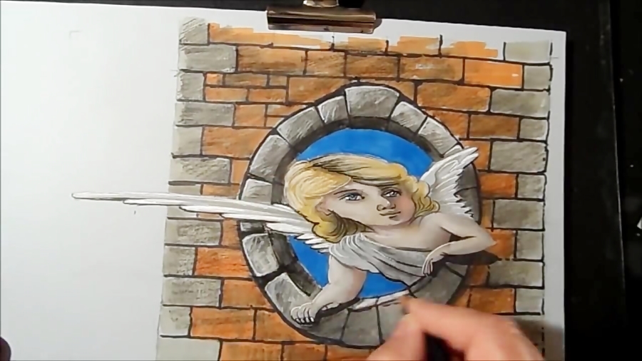 Pop Out - Drawing a 3D Angel Illusion - 3D Trick Art - Vamos