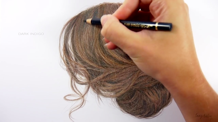 How to draw a realistic brown hair updo | Step by Step Drawing Tutorial