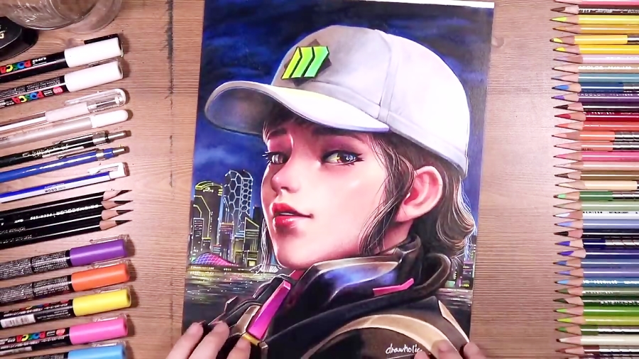 Drawing Overwatch: D.Va - Shooting Star ver.