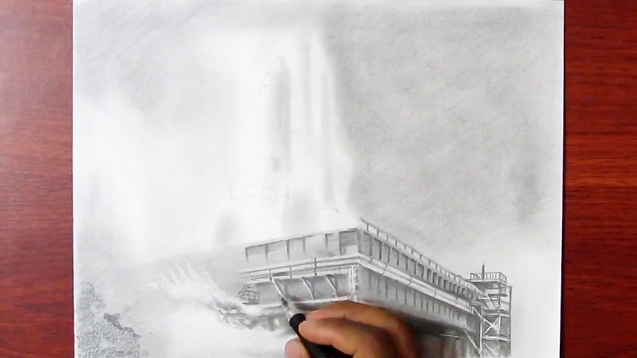Drawing Space Shuttle Launch | Speed Drawing