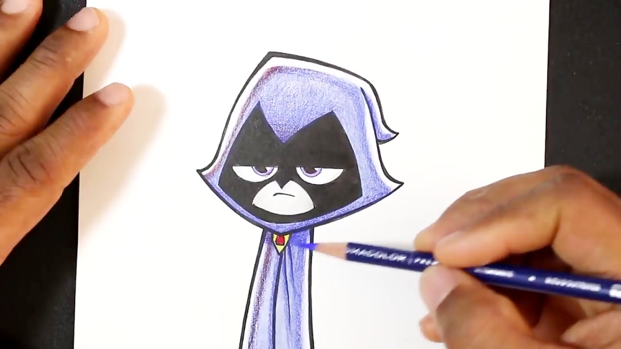 Drawing Raven from Teen Titans Go . Cartoons for Kids
