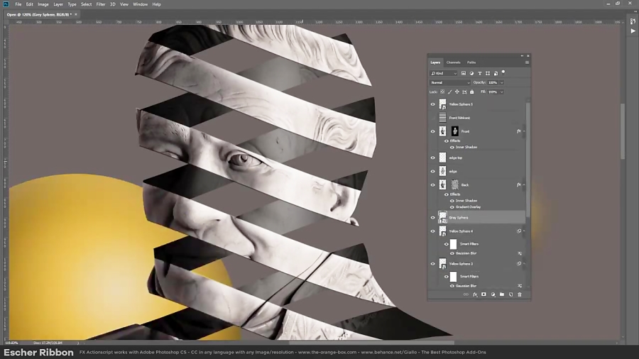 Escher Ribbon FX - Photoshop ActionScripts at work Compilation